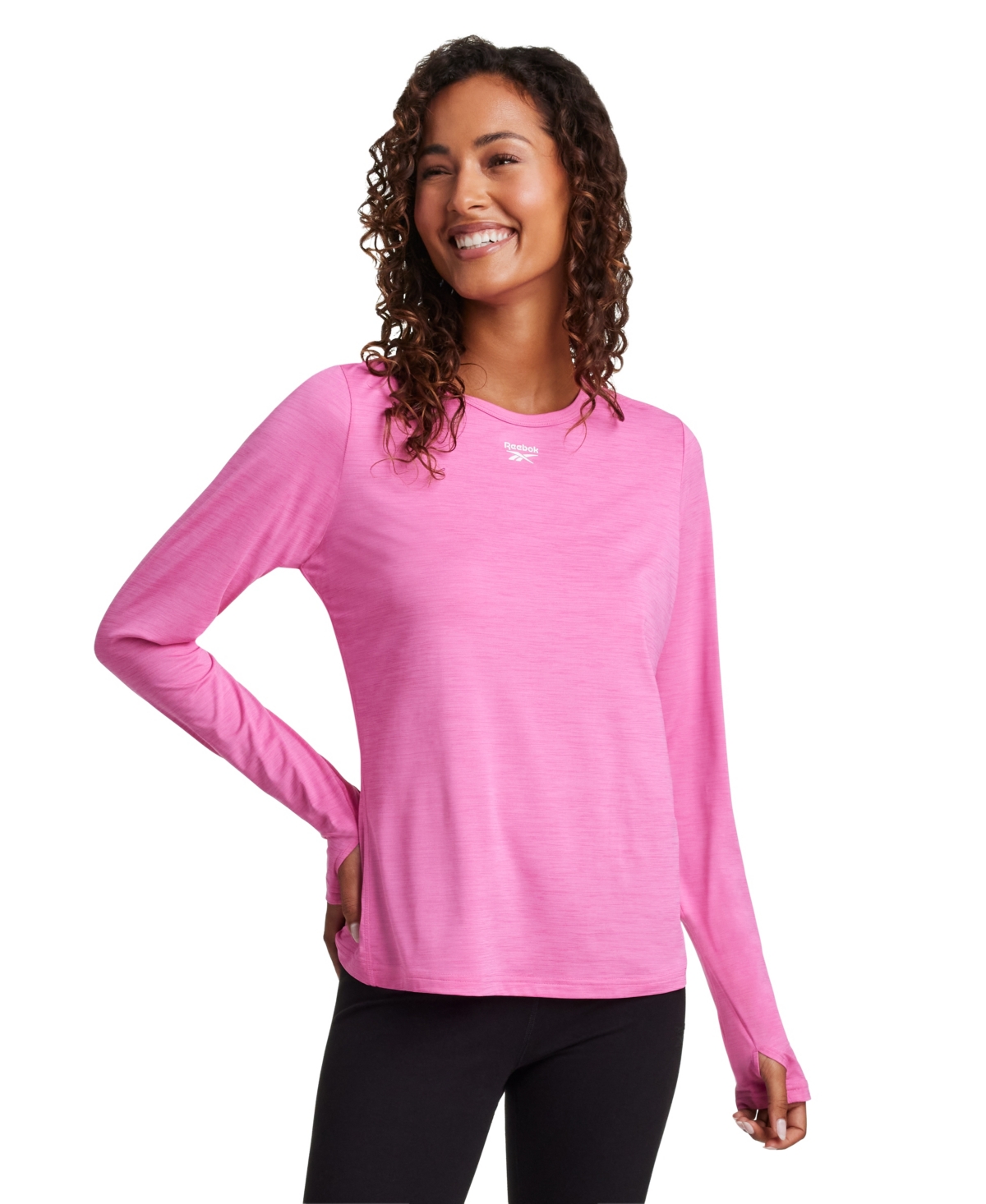 Click here for Reebok Womens Marled Performance Long-Sleeve Train... prices