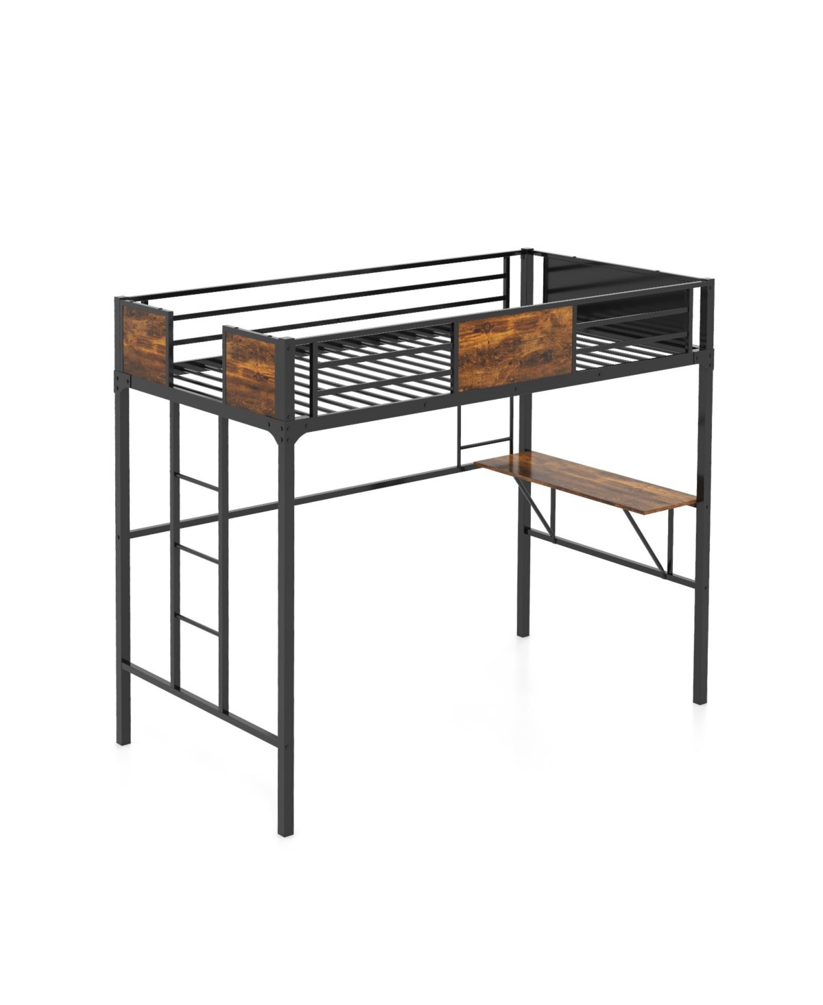 Click here for Gouun Twin Size Industrial Metal Loft Bed with Des... prices