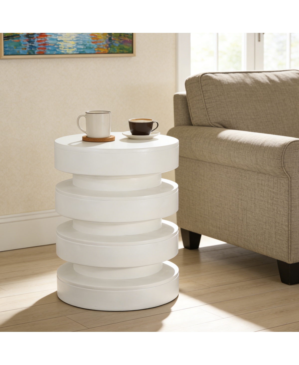 Click here for Streamdale Furniture 3-Tier Round Mgo Side Table f... prices