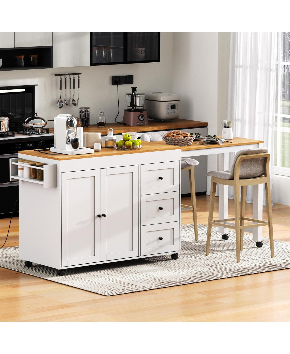 Click here for Streamdale Furniture 74.8 Extendable Kitchen Islan... prices