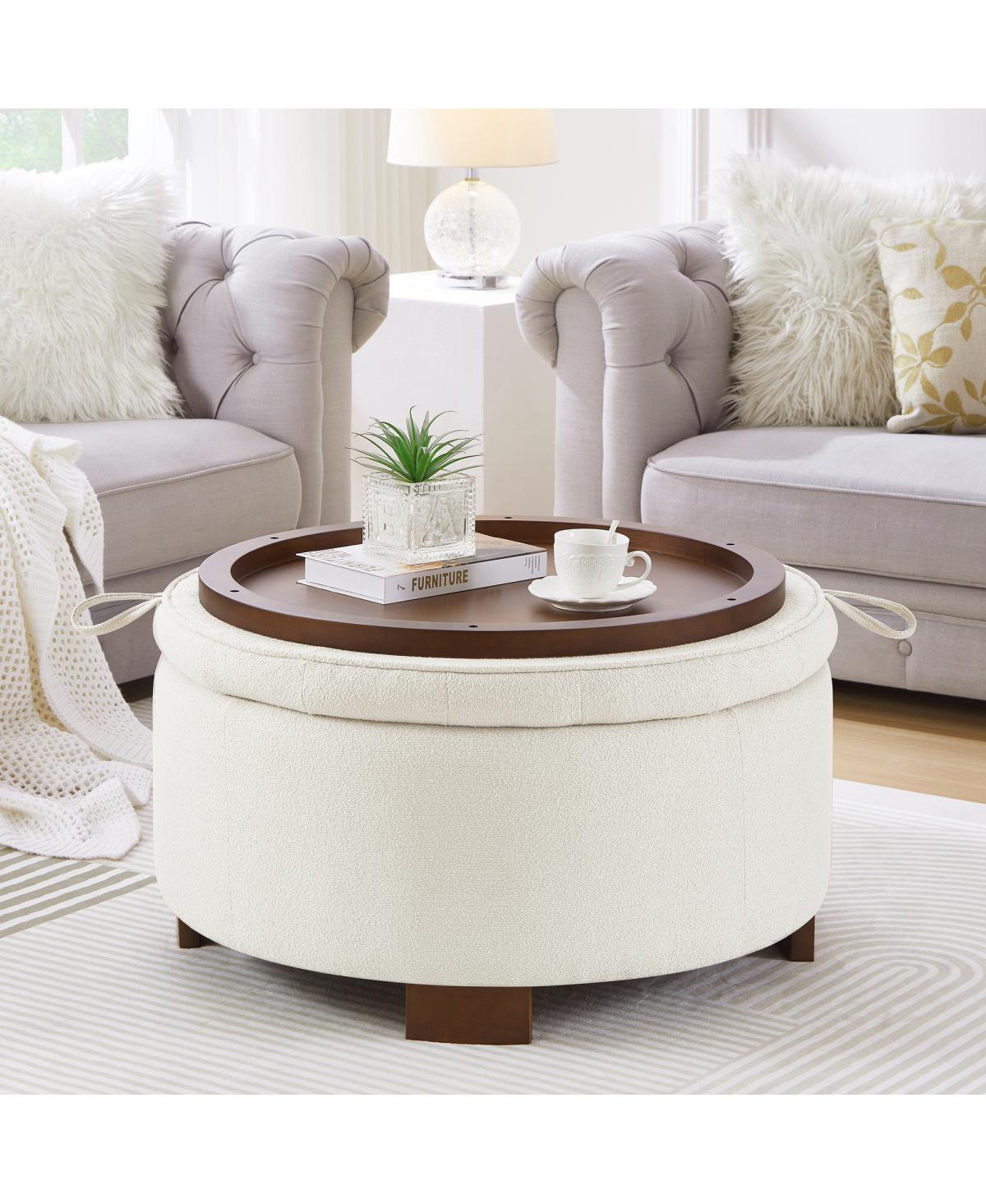 Click here for Streamdale Furniture Round Boucle Storage Ottoman... prices