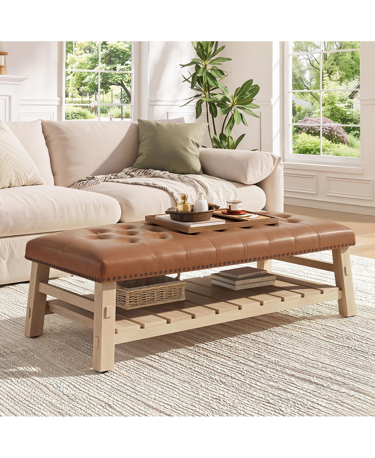 Click here for Streamdale Furniture 48 Tufted Rectangle Ottoman C... prices