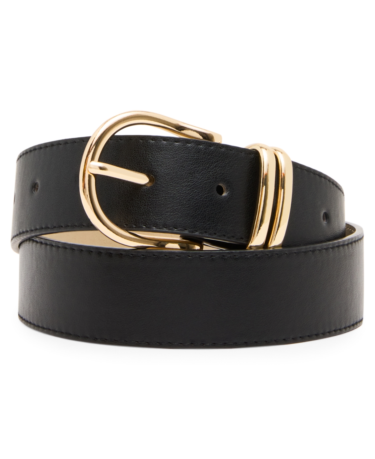 Click here for Steve Madden Feathered Edge Stitched Pant Belt - B... prices