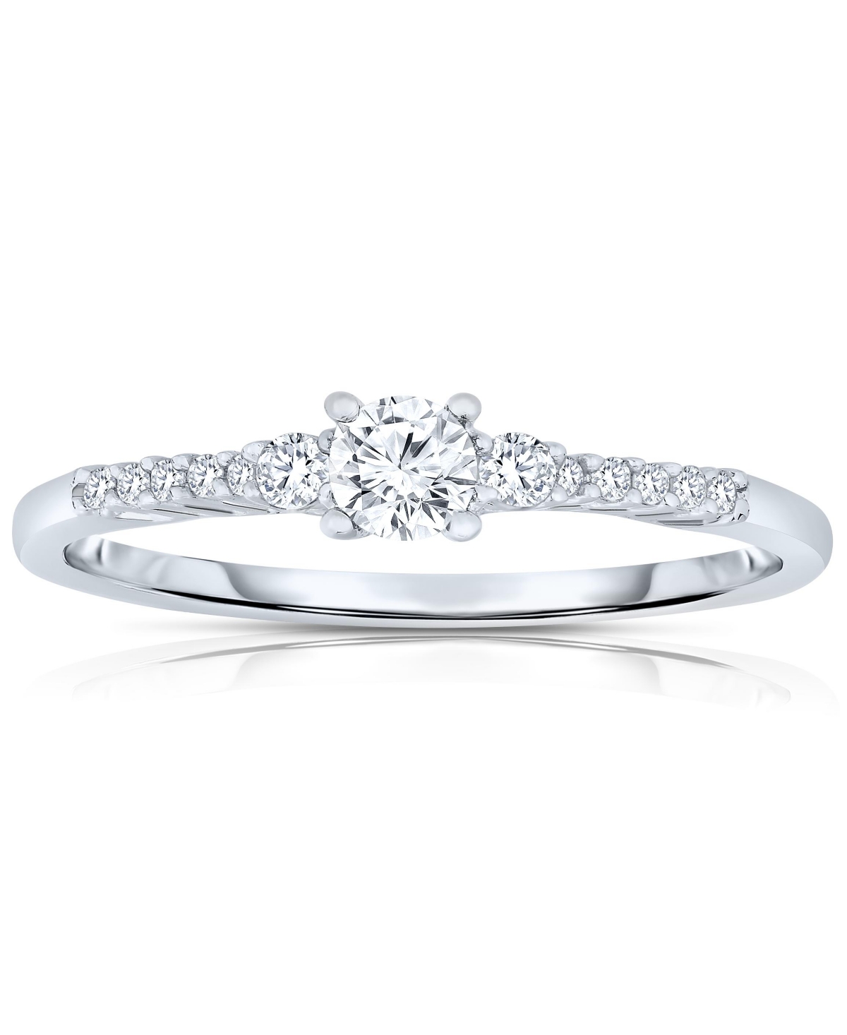 Sterling Silver Cubic Zirconia Statement Ring - White