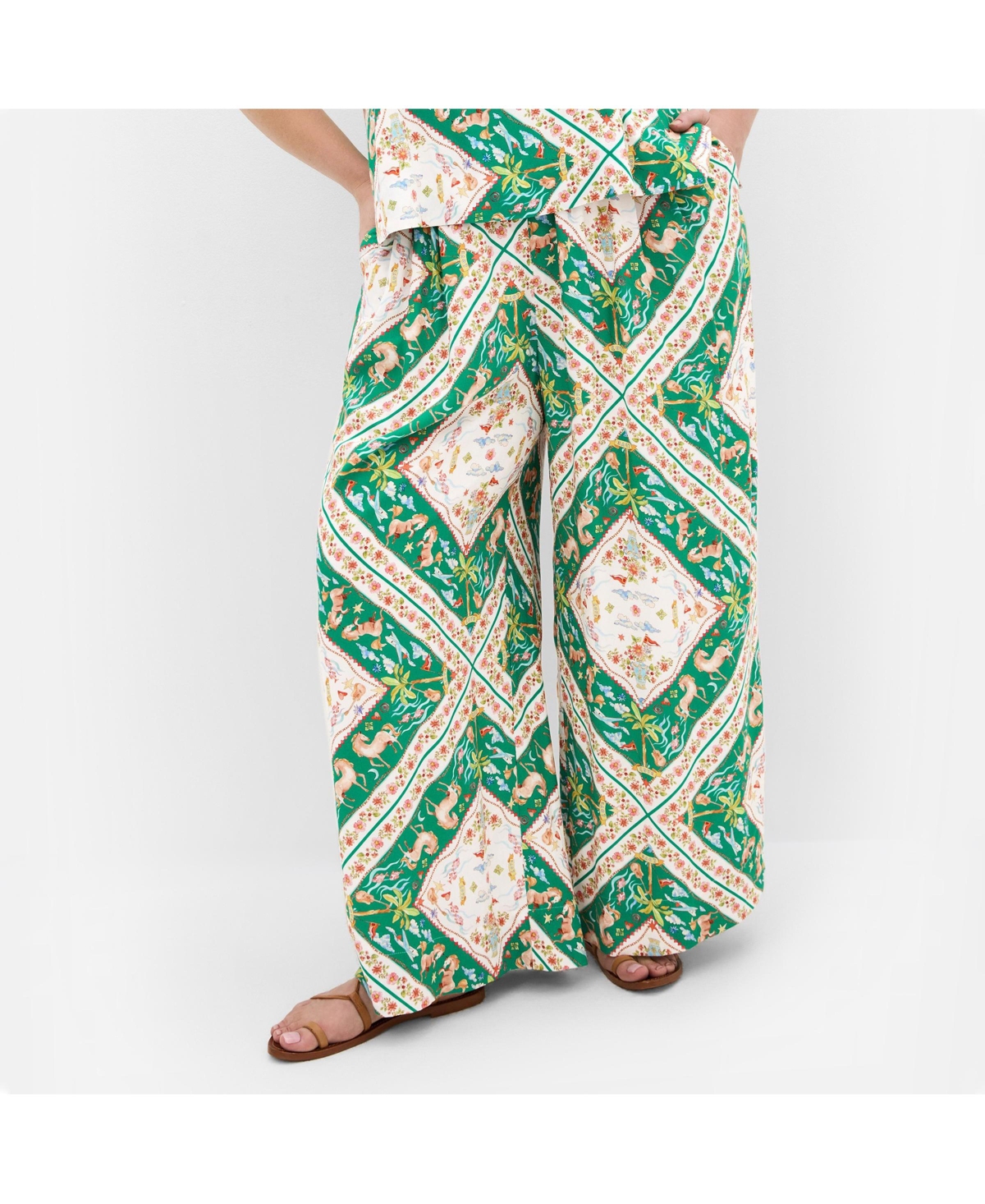 Click here for City Chic Womens Plus Size Jayla Prairie Print Pan... prices