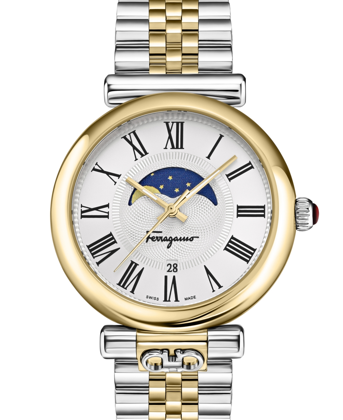 Click here for Ferragamo Womens Ora Moonphase Two-Tone Stainless... prices