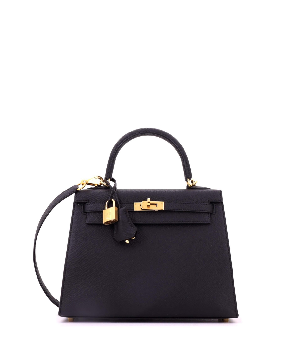 Click here for Pre-Owned HERMES Kelly 25 Handbag Black Epsom with... prices