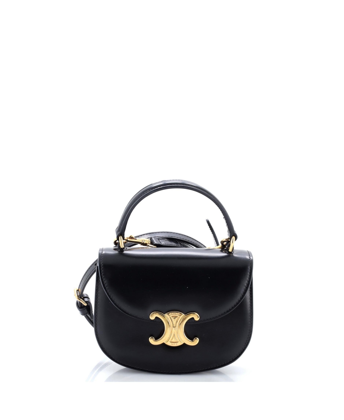 Click here for Pre-Owned Celine Mini Triomphe Besace Clea Top Han... prices