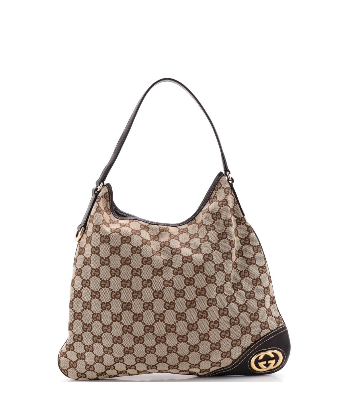 Click here for Pre-Owned Gucci Medium New Britt Hobo Gg Canvas -... prices