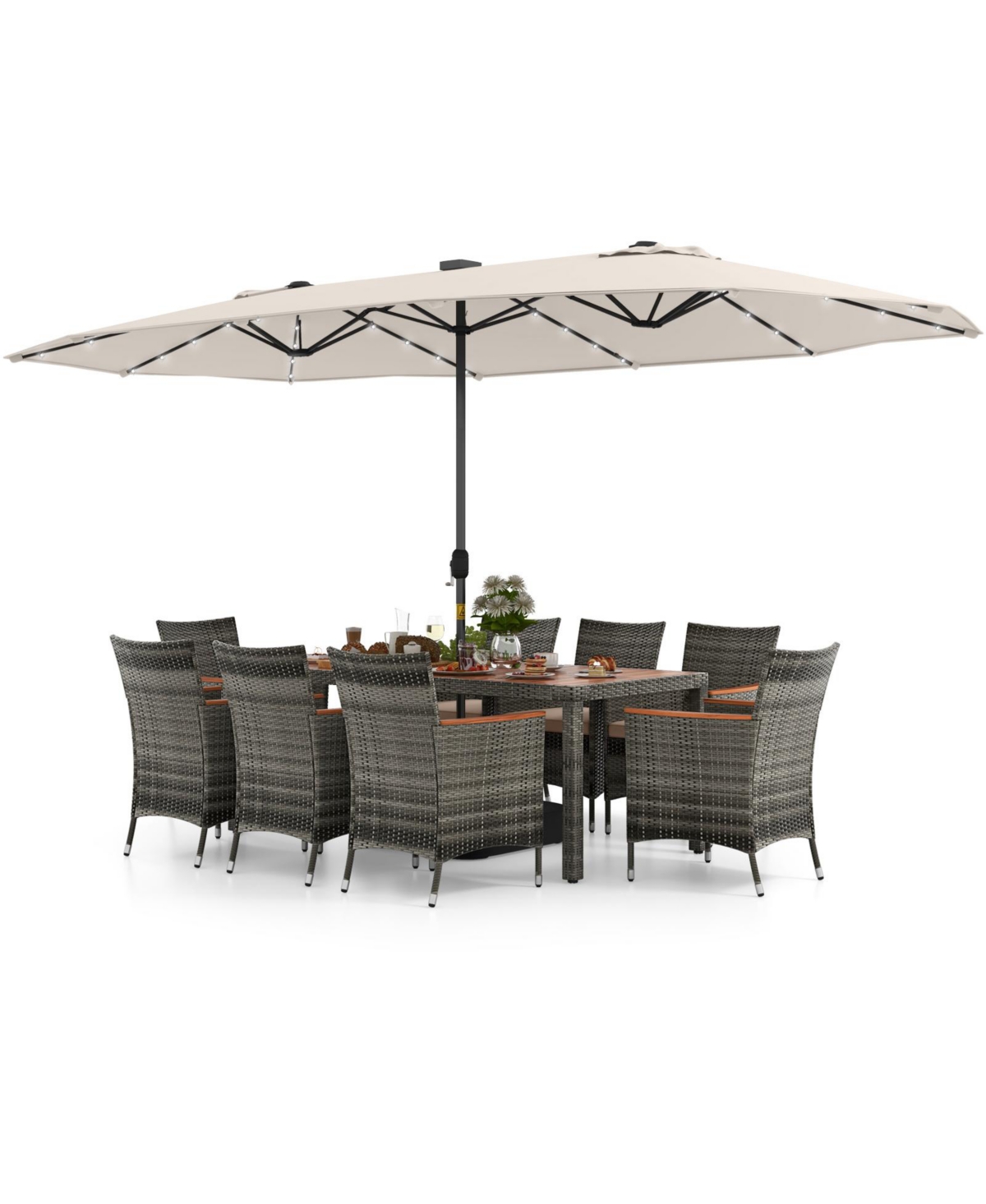 Click here for Sugift 11 Piece Patio Dining Set with 15 ft Double... prices