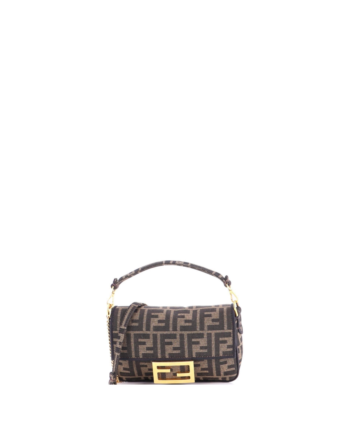 Click here for Pre-Owned Fendi Mini Baguette Nm Bag Zucca Canvas... prices