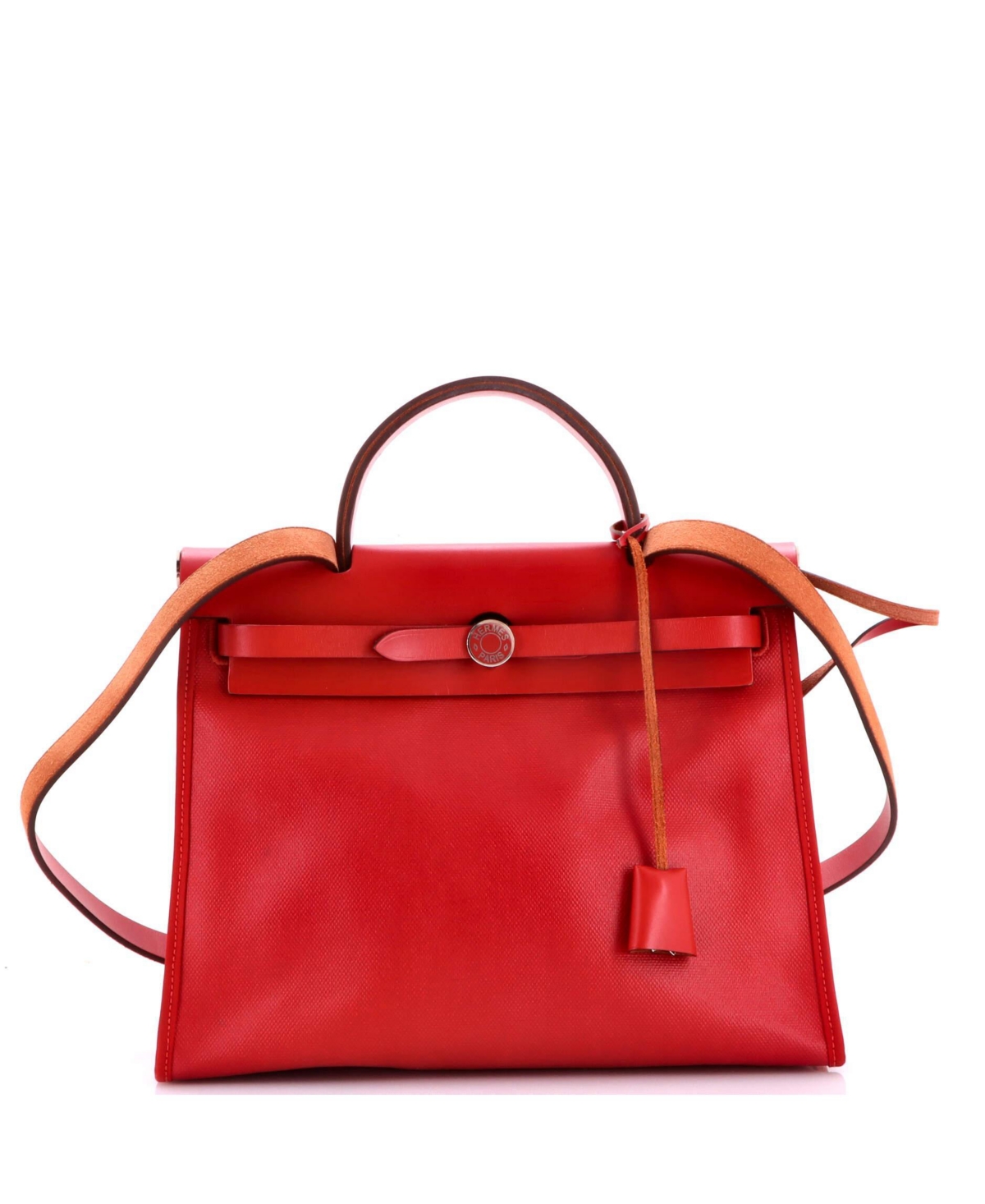 Click here for Pre-Owned HERMES 31 Herbag Zip Berline Vache Canva... prices