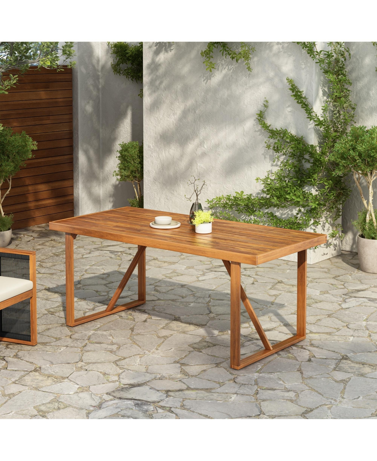 Click here for Clihome 67 Inch Acacia Wood Outdoor Dining Table... prices