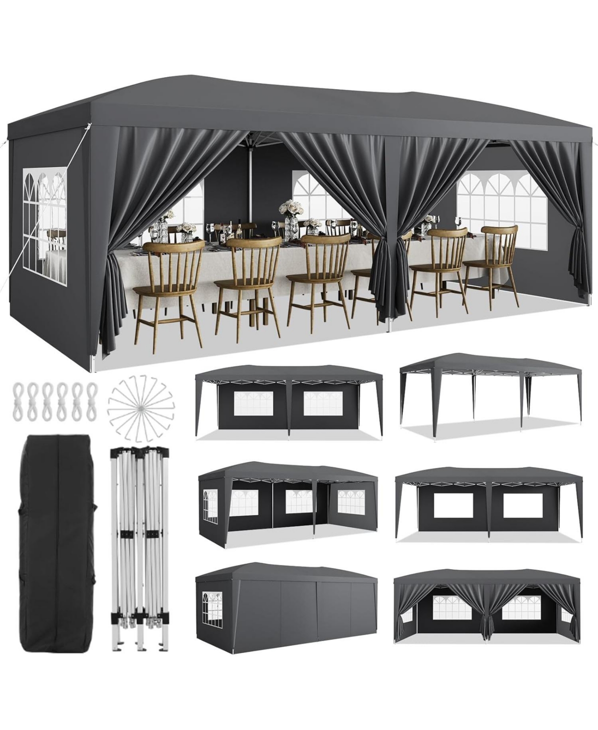 Click here for gaomon 10x20 Feet Heavy-Duty Pop Up Canopy Tent wi... prices