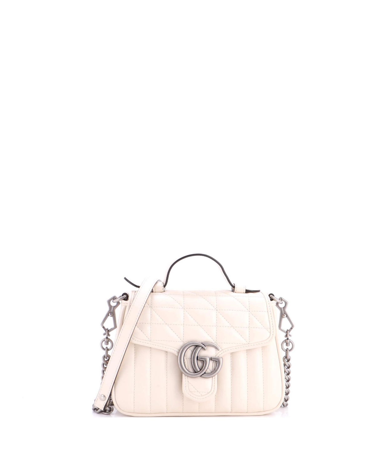Click here for Pre-Owned Gucci Mini Gg Marmont Top Handle Flap Ba... prices