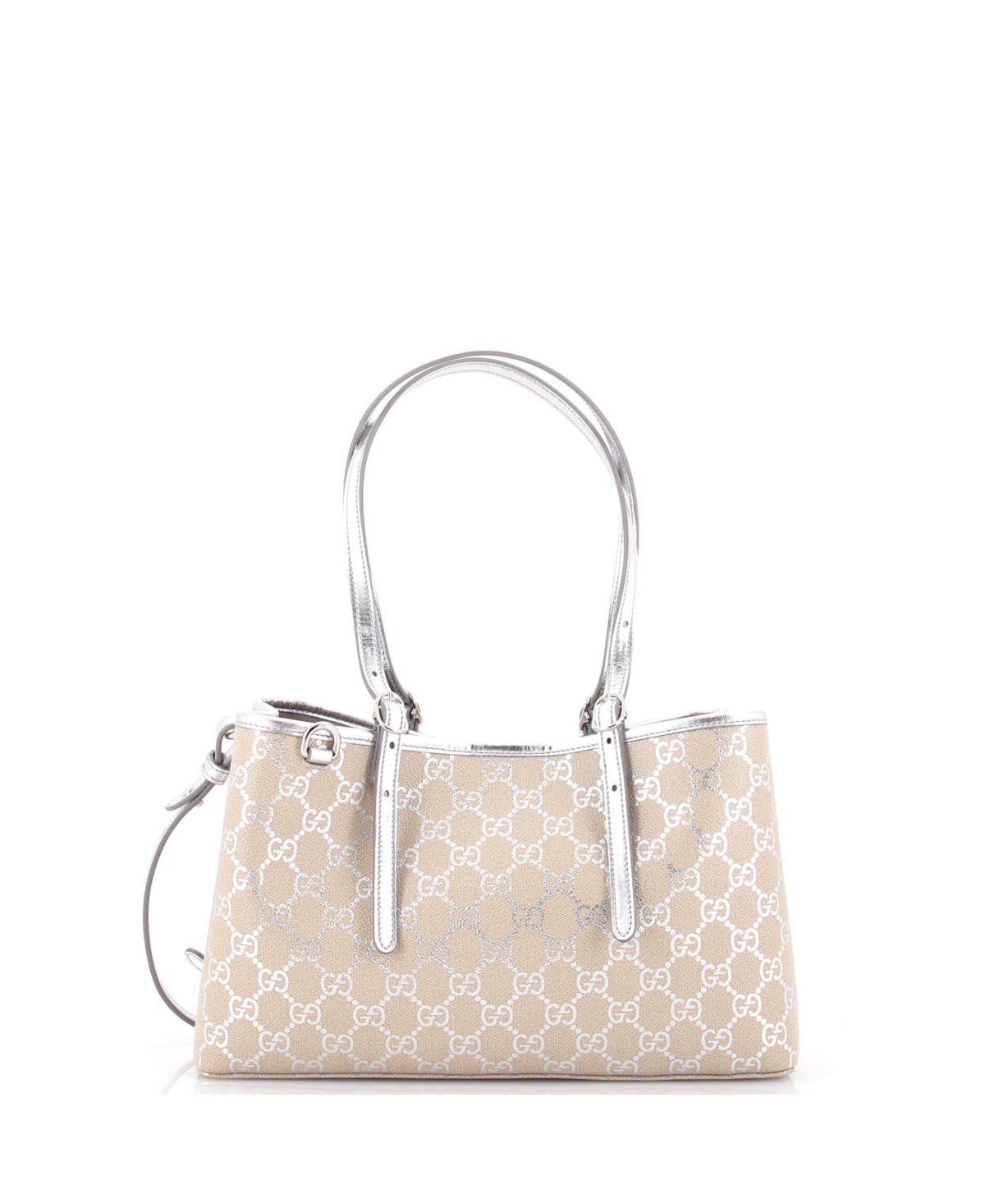 Click here for Pre-Owned Gucci Small Emblem Tote Gg Coated Canvas... prices