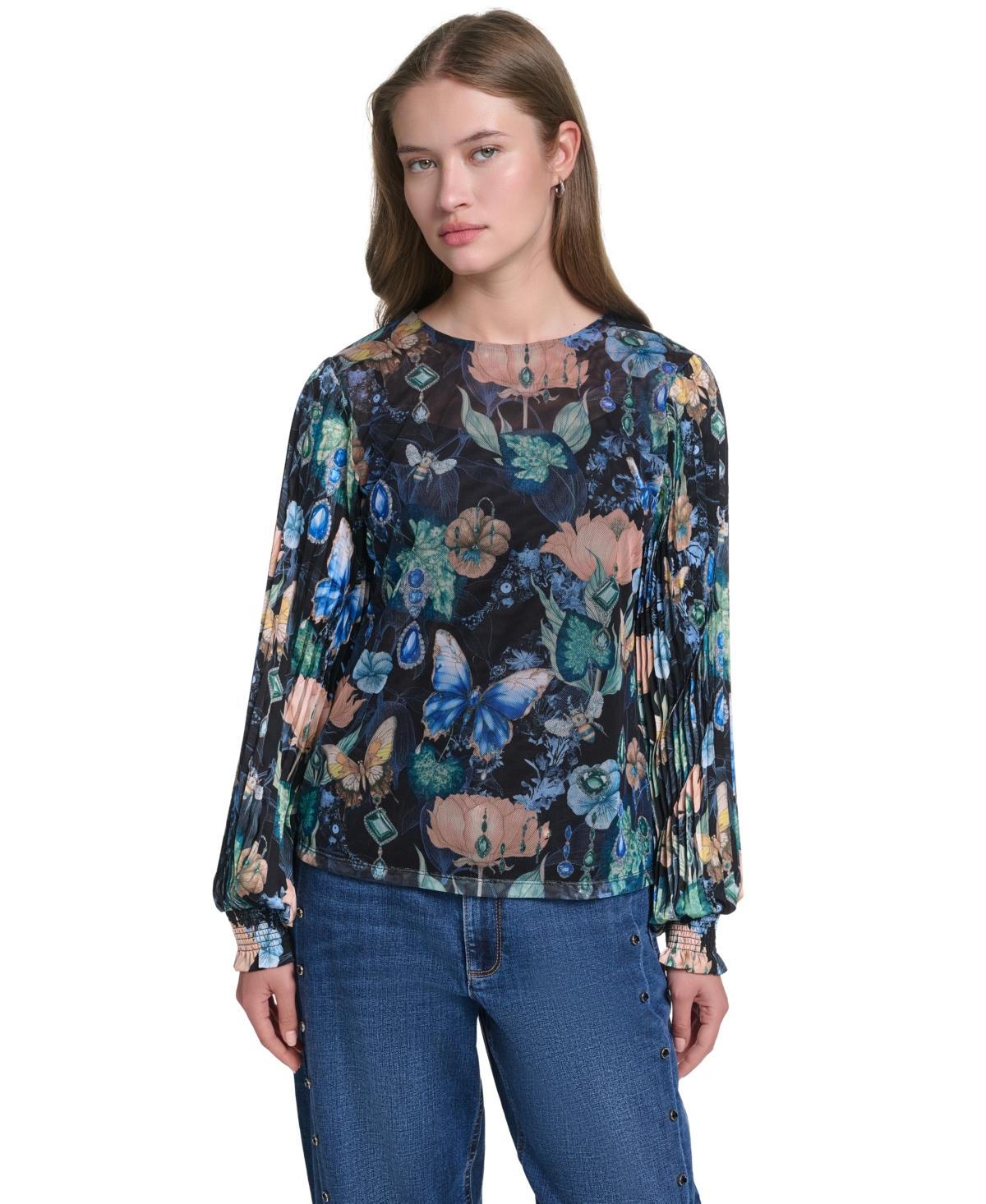 Click here for Karl Lagerfeld Paris Womens Mixed Media Printed Me... prices
