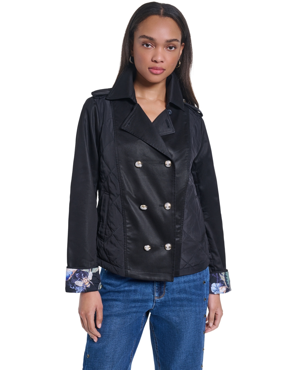 Click here for Karl Lagerfeld Paris Womens Cropped Button-Front J... prices