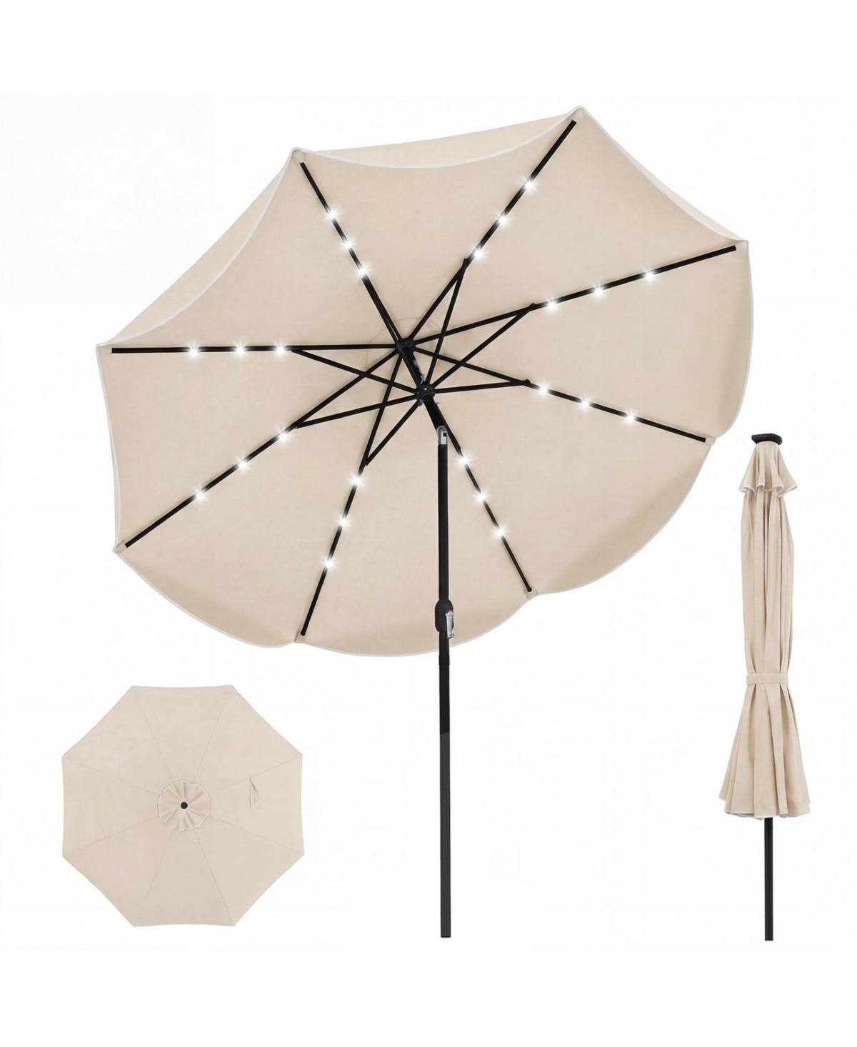 Click here for Sugift 10 feet Scalloped Solar Patio Umbrella with... prices