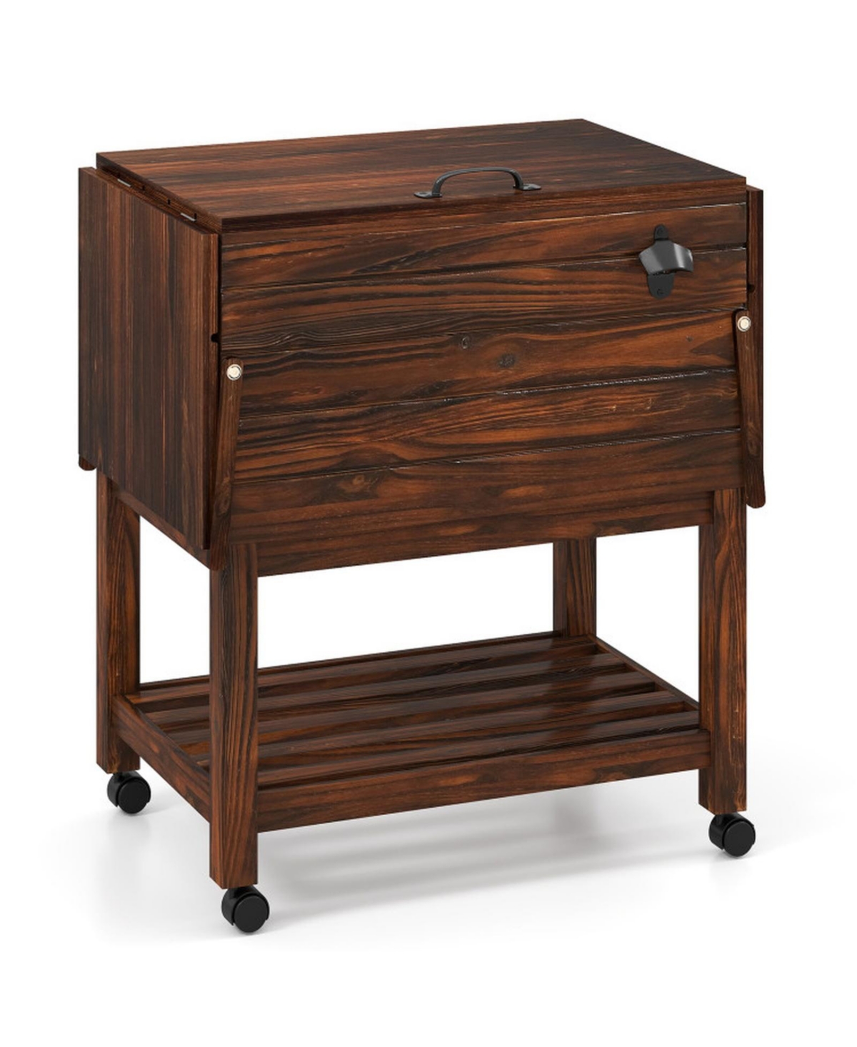 Click here for Sugift 54 Quart Wooden Patio Cooler Cart Rolling I... prices