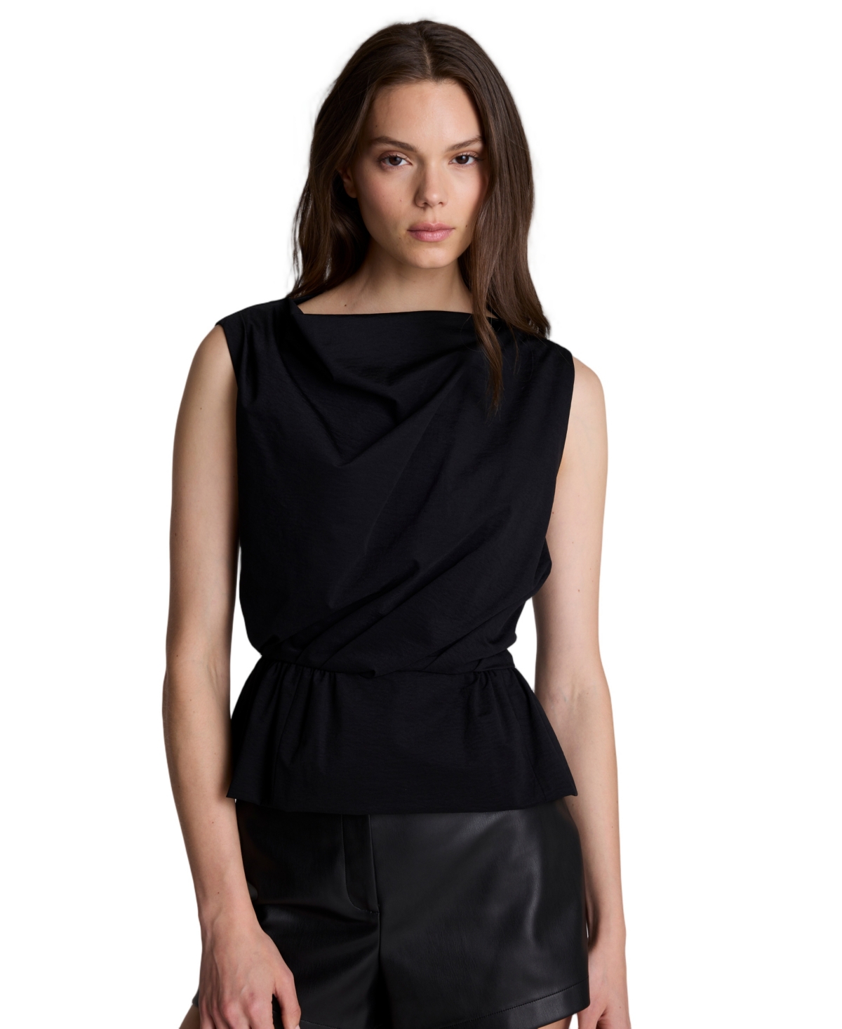 Click here for Kenneth Cole Womens Pleated Sleeveless Cowl Neck P... prices