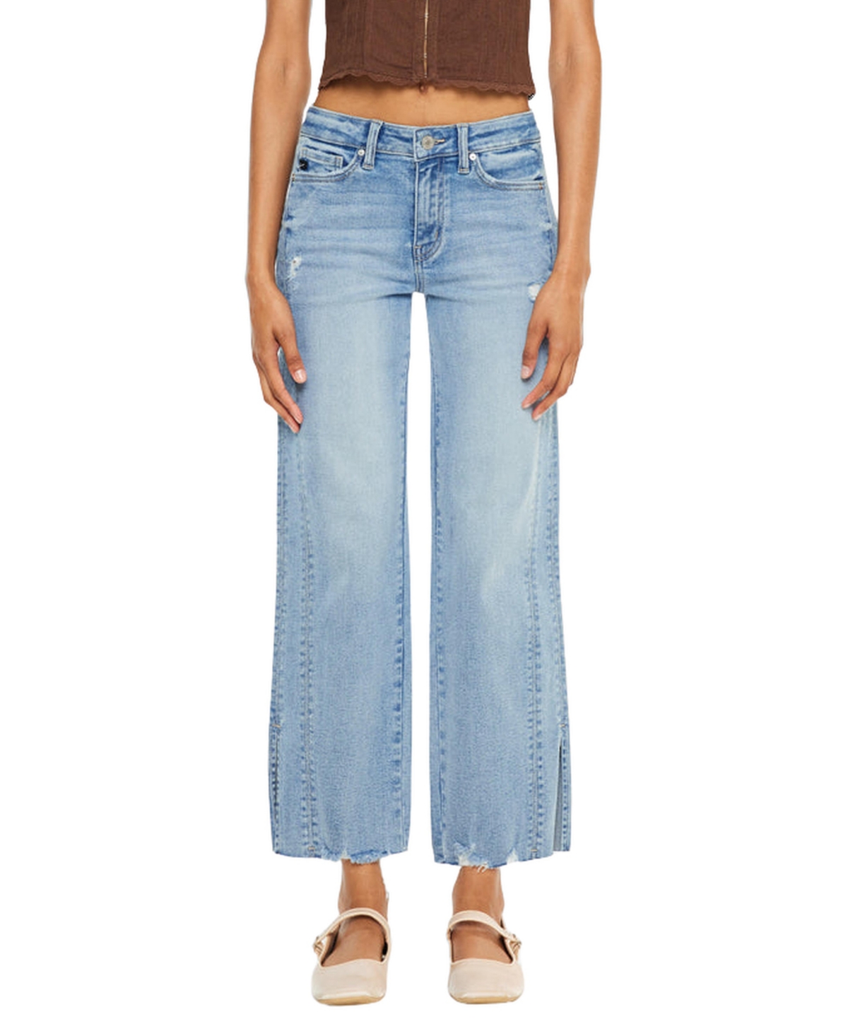 Click here for KanCan Womens Sonia Mid Rise Straight Jeans - Medi... prices