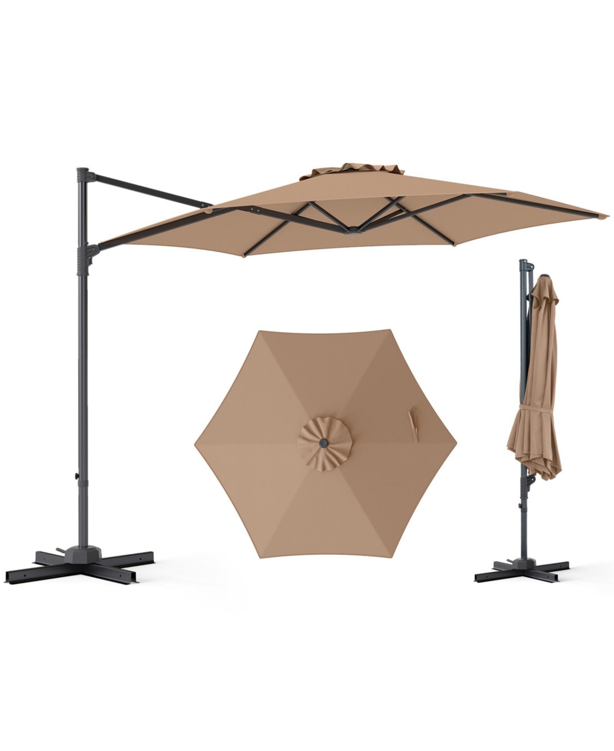 Click here for Sugift Offset Cantilever Patio Umbrella with 360 R... prices