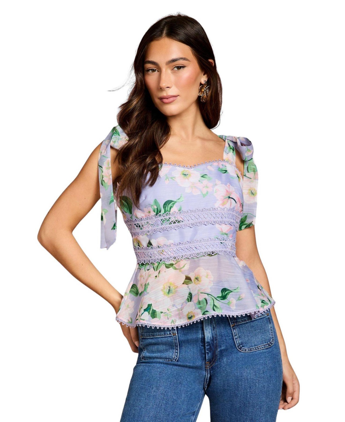 Click here for Coast Womens Square Neck Bow Shoulder Peplum Top -... prices