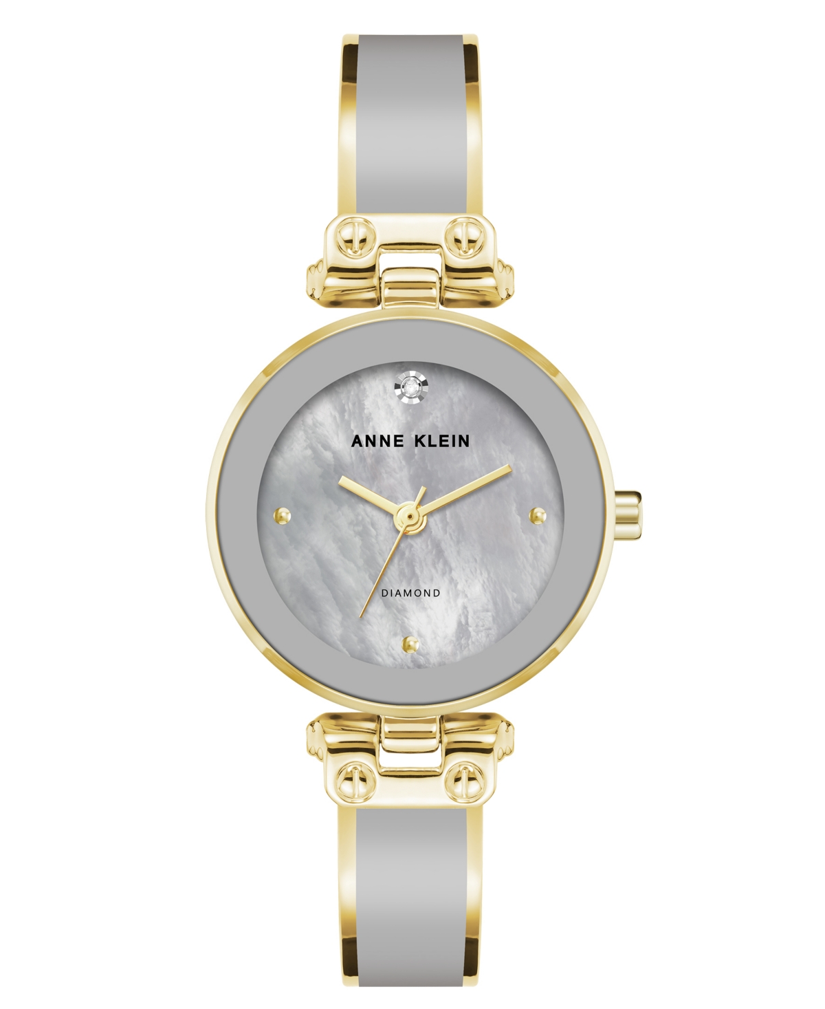 Click here for Anne Klein Womens Quartz Round Gold-Tone Gray Bang... prices