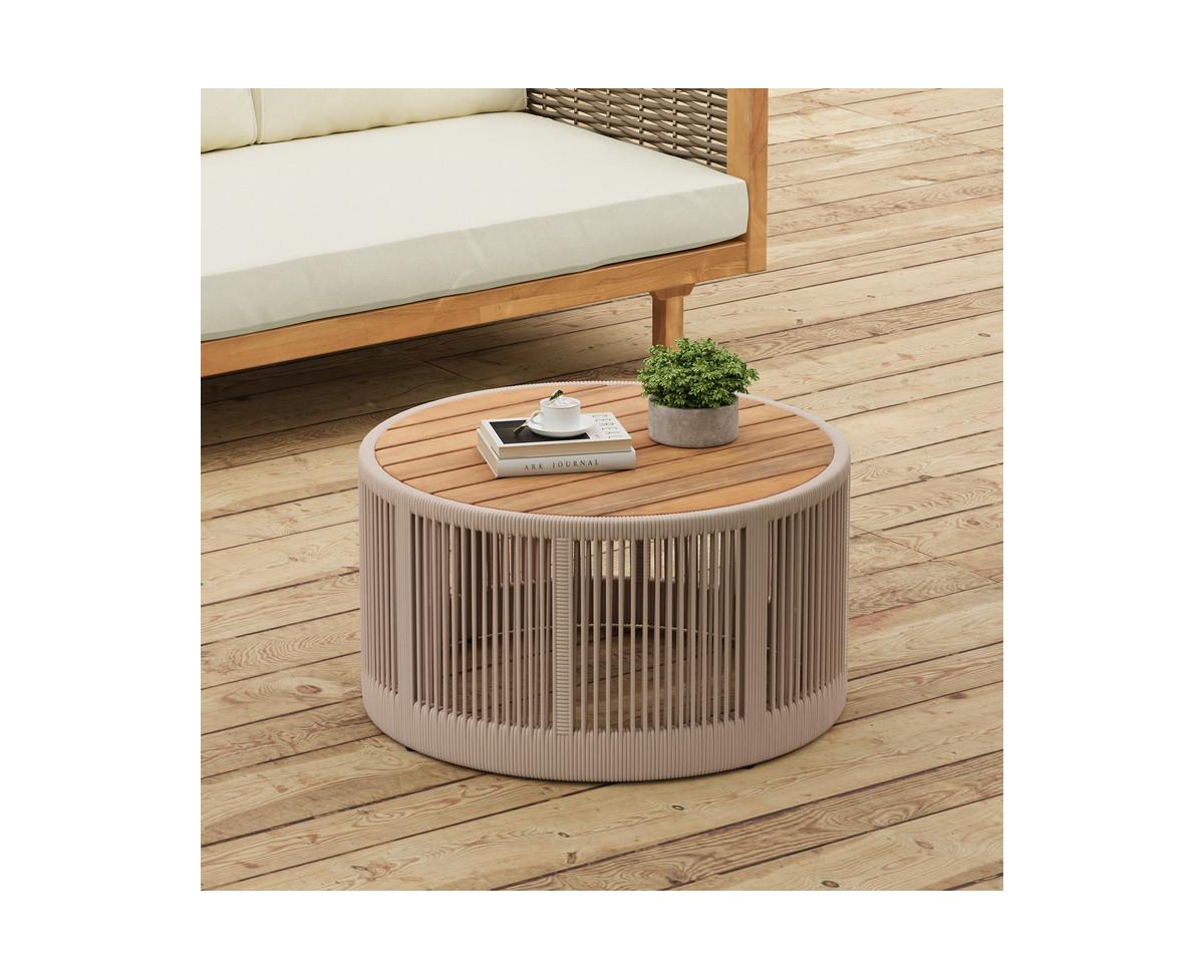 Click here for sumyeg Acacia Wood Coffee Table 26 Inch Round Indu... prices