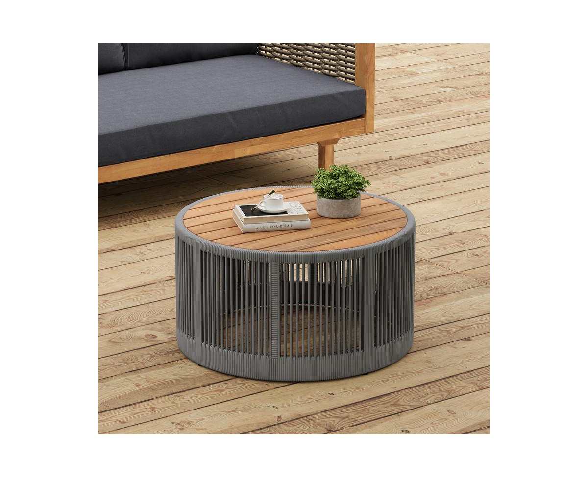 Click here for sumyeg Acacia Wood Coffee Table 26 Inch Round Indu... prices