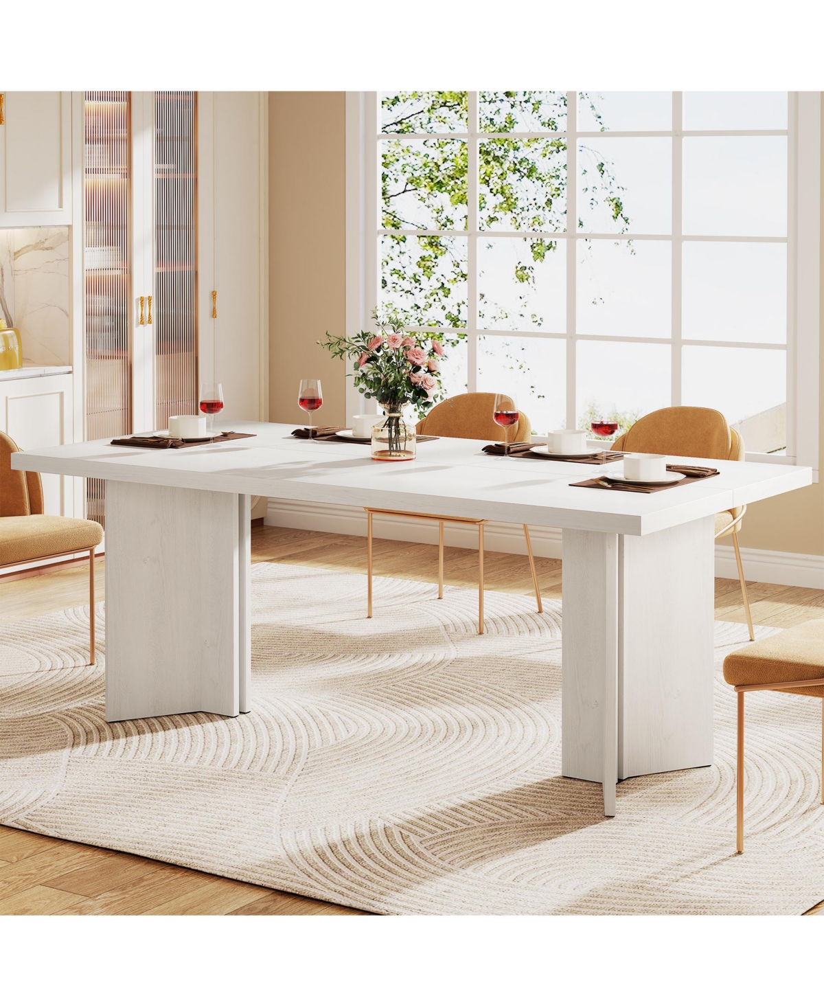 Click here for Tribesigns 63-inch Dining Table for 4-6  Farmhouse... prices