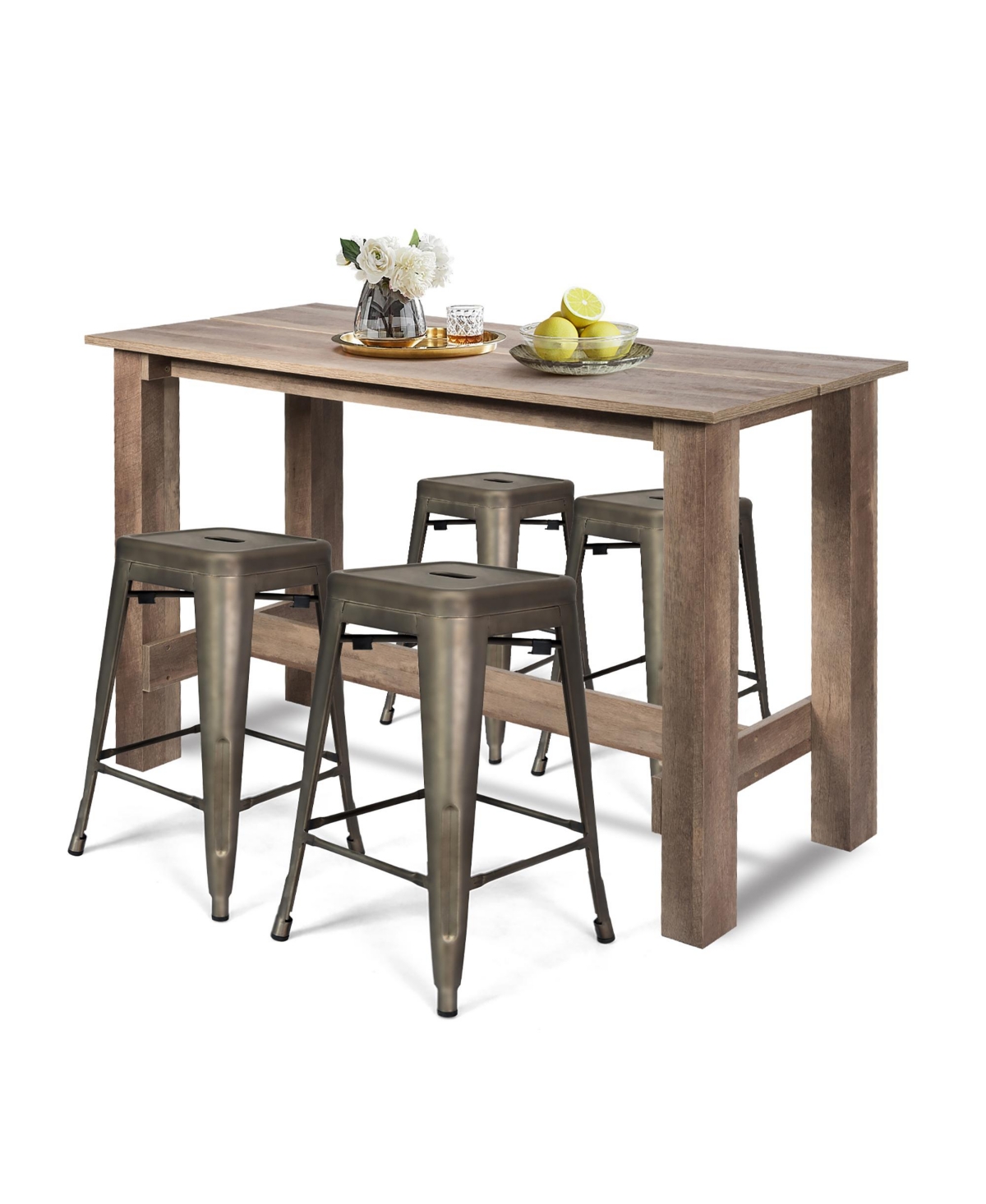 Click here for Costway 5 Piece Dining Table Set Kitchen Rectangul... prices