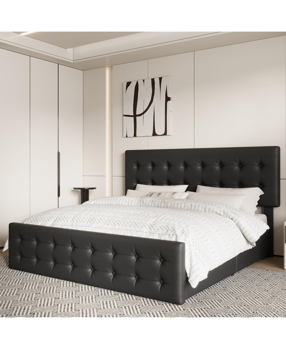 Click here for gaomon King Bed Frame 4 Storage Drawers Linen Upho... prices