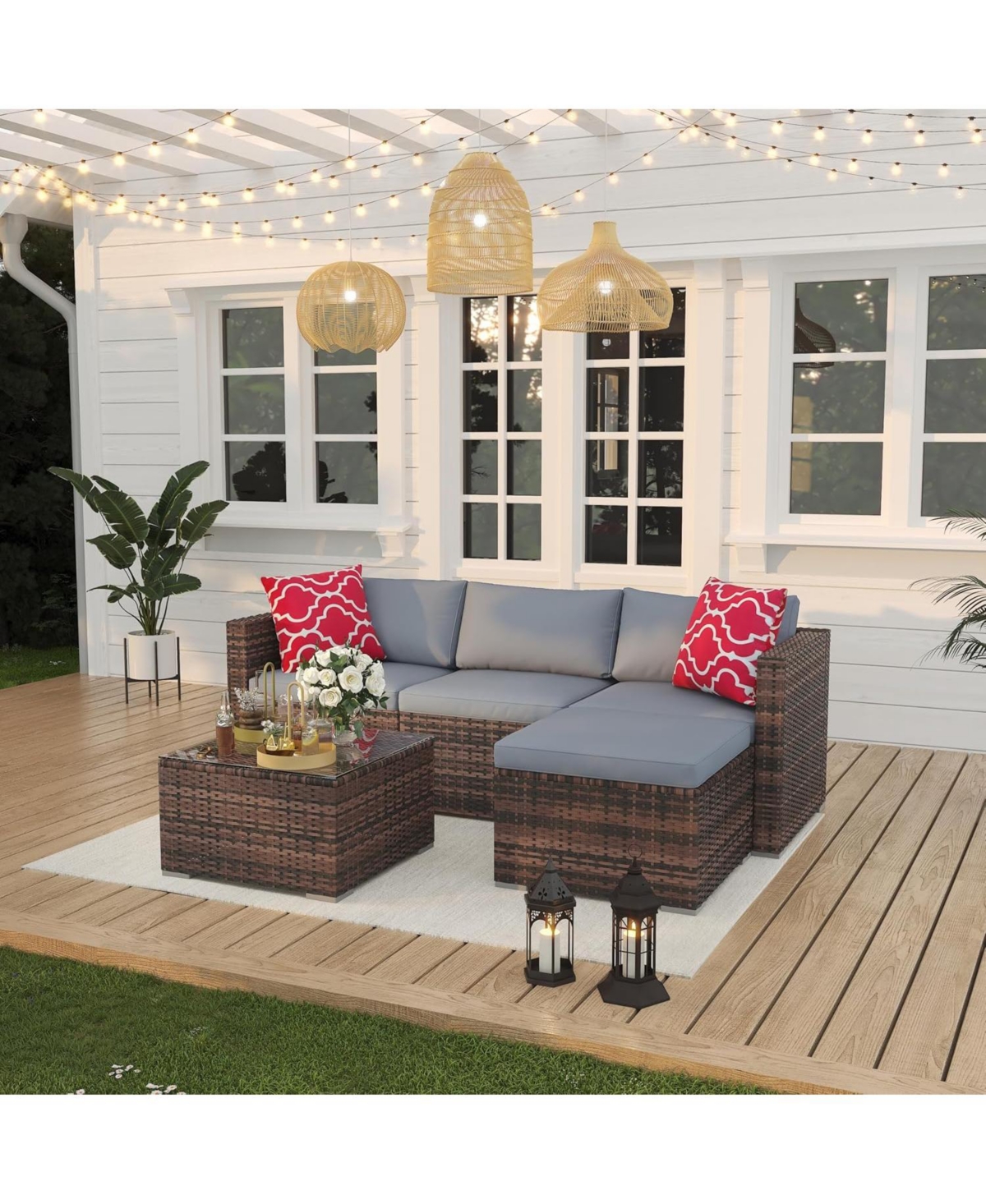 Click here for Xo 5-Piece Wicker Patio Set  Modular Outdoor Conve... prices