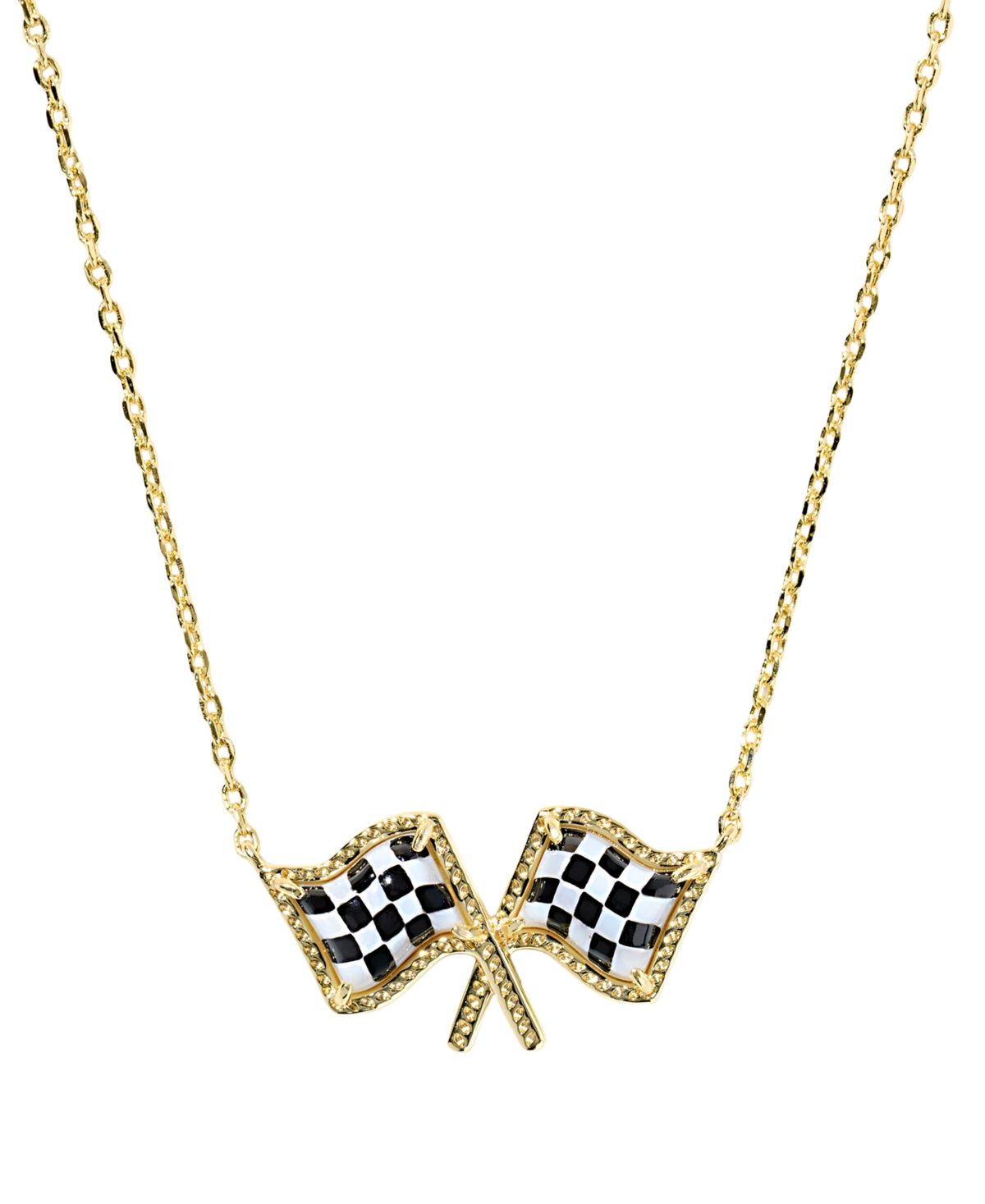 Click here for Kendra Scott 14k Gold-Plated Checkered Flag Short... prices