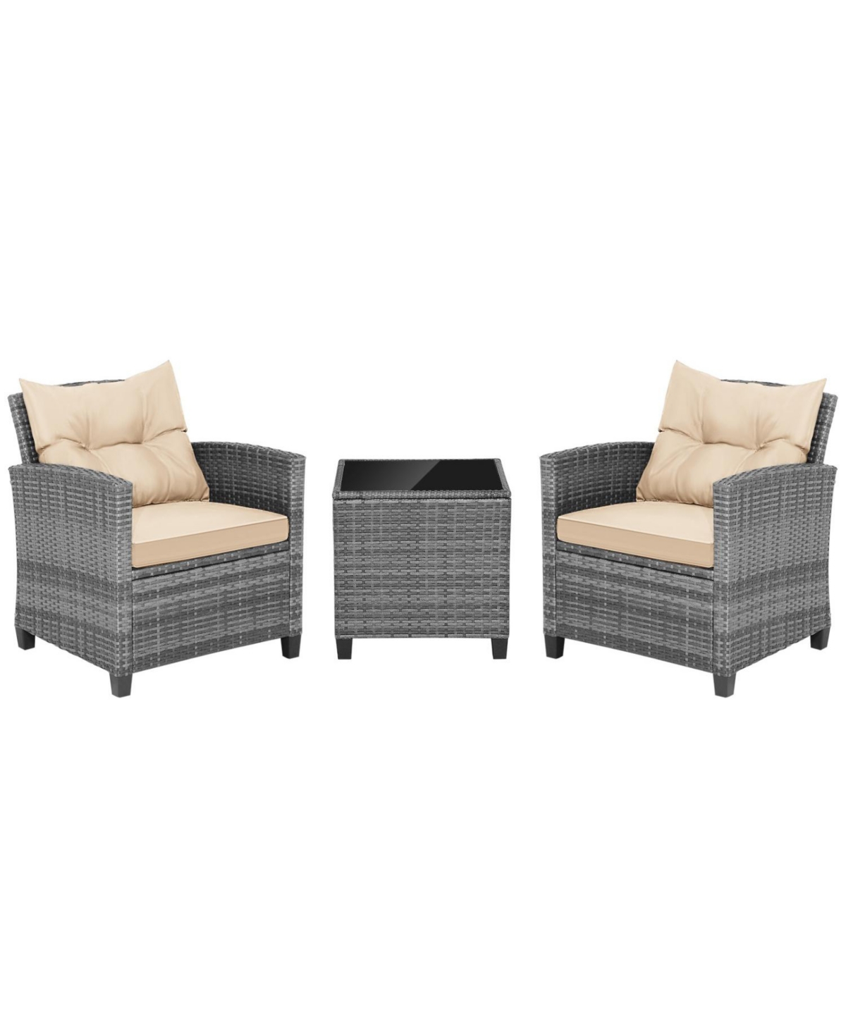 Click here for Slickblue 3 Pieces Outdoor Wicker Conversation Set... prices
