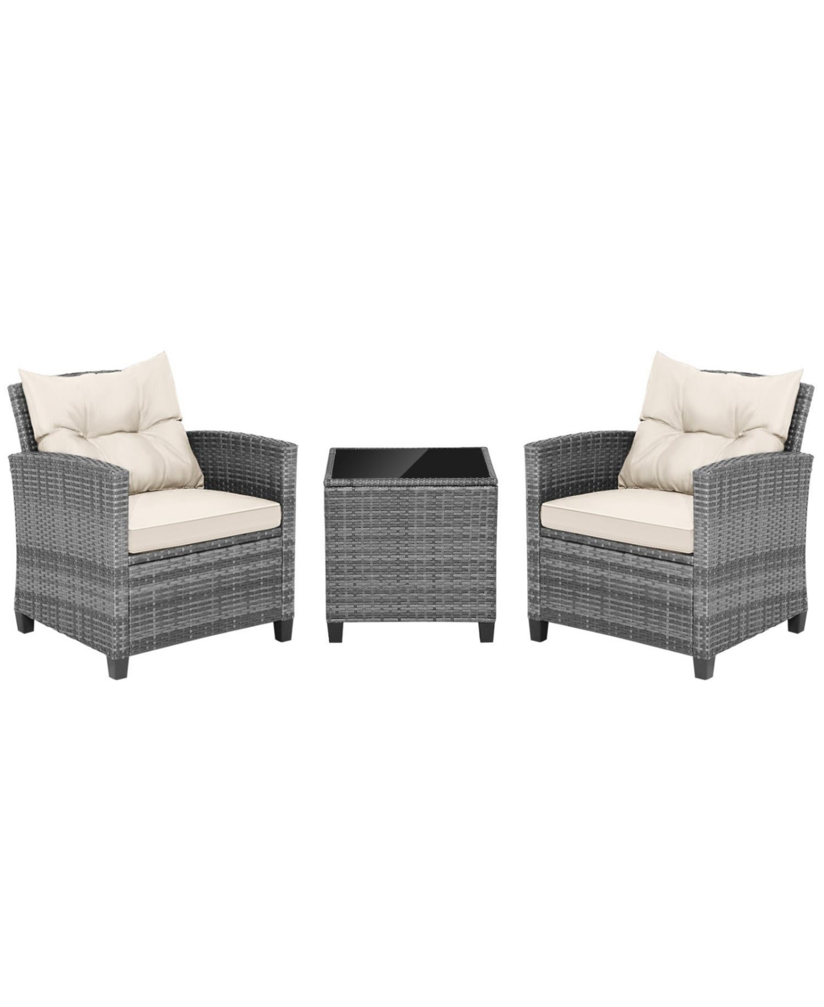 Click here for Slickblue 3 Pieces Outdoor Wicker Conversation Set... prices