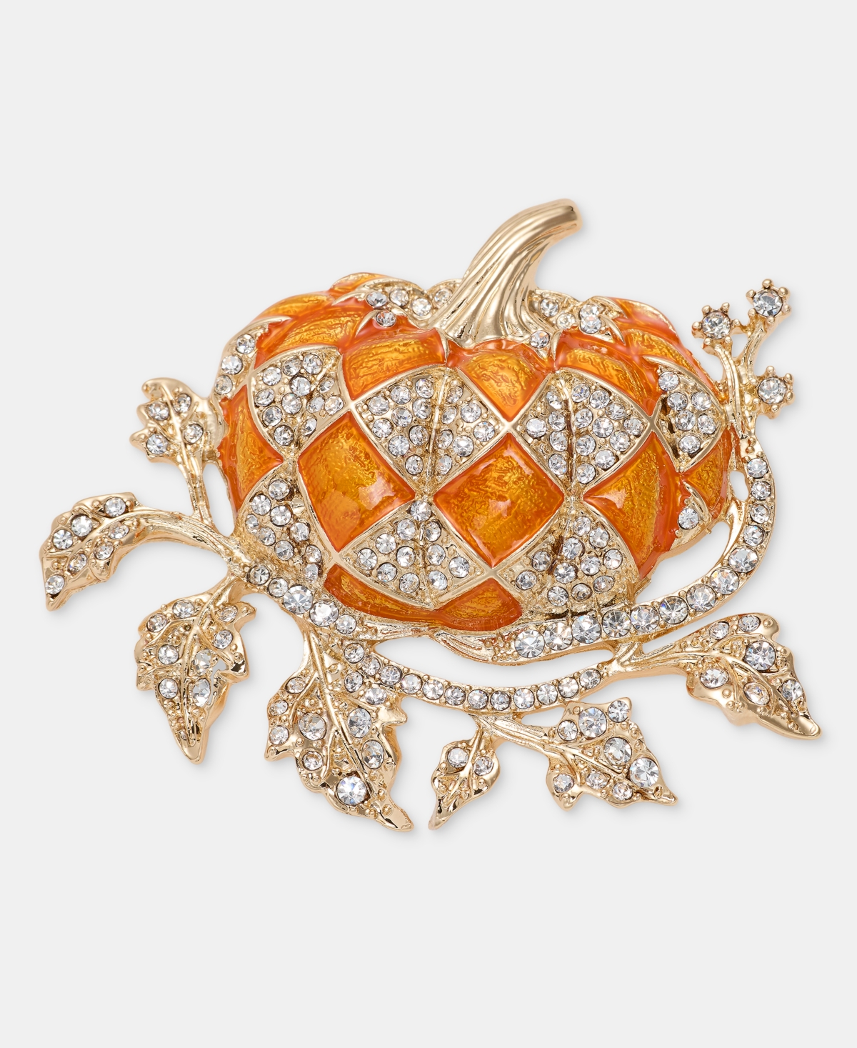 Click here for Anne Klein Pave Vined Pumpkin Pin - Orange prices