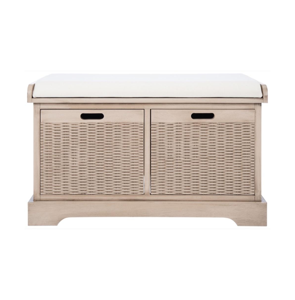Click here for Safavieh Landers 2 Drawer Cushion Bench - Sand prices