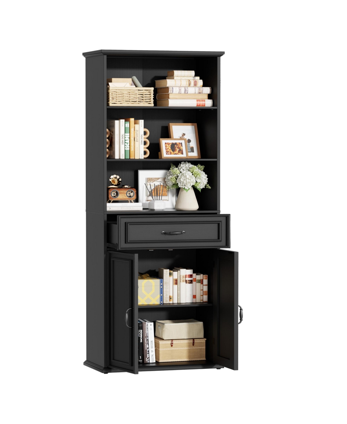 Click here for Aheaplus 80-In Tall Bookcase with Wood Drawers and... prices