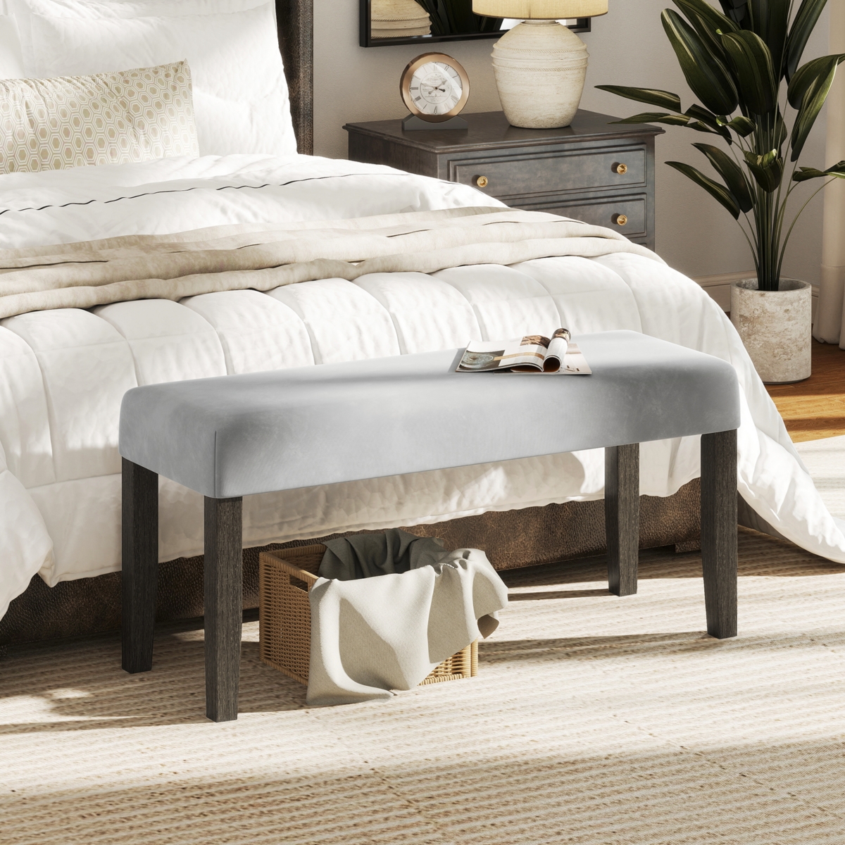 Click here for Sugift Upholstered End of Bed Bench with Velvet Se... prices