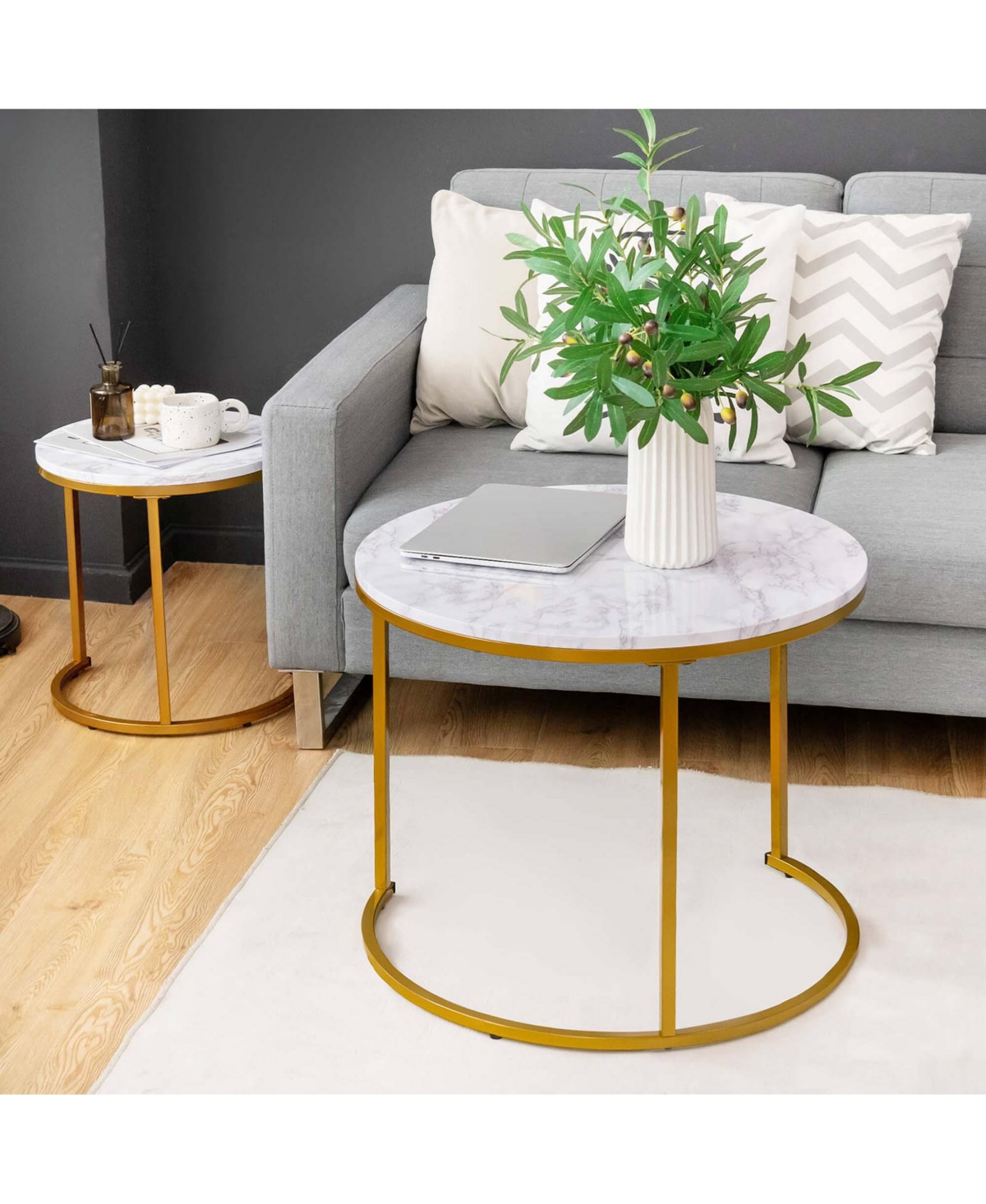 Click here for Costway Nesting Coffee Table Set of 2 for Balcony... prices