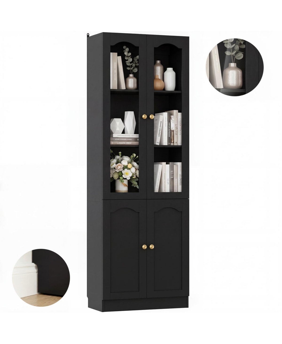 Click here for Aheaplus 80 Pantry Cabinet with Glass Door and She... prices