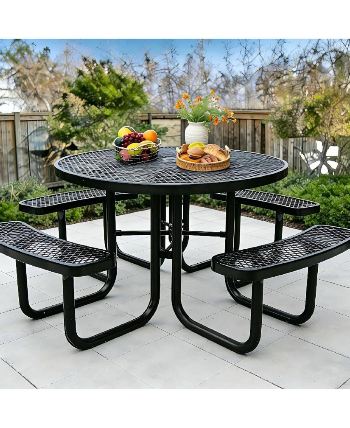 Click here for gaomon Heavy Duty 46 Round Patio Picnic Tables for... prices
