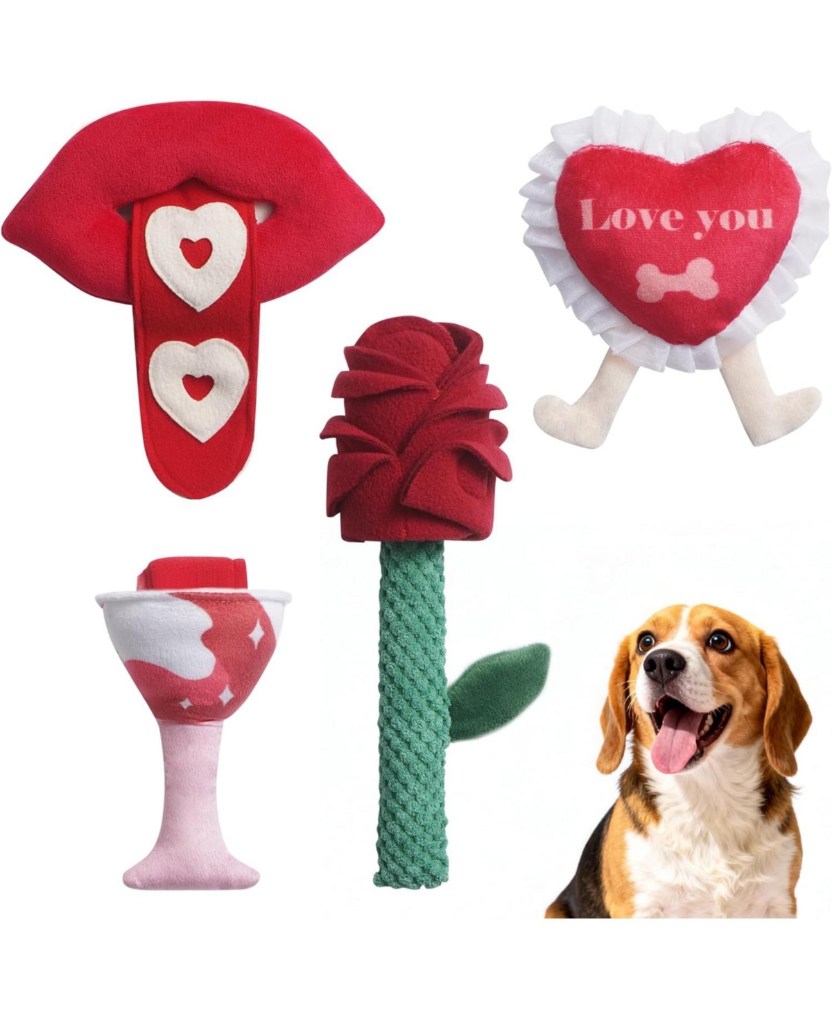 Click here for Nocciola 4 Pack Love Out Loud Valentines Dog Toys... prices