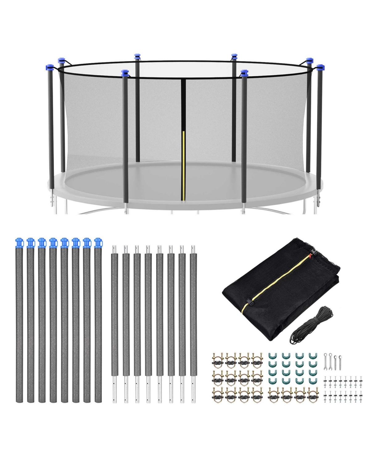 Click here for Yescom 15FT Trampoline Enclosure Net and Pole Repl... prices