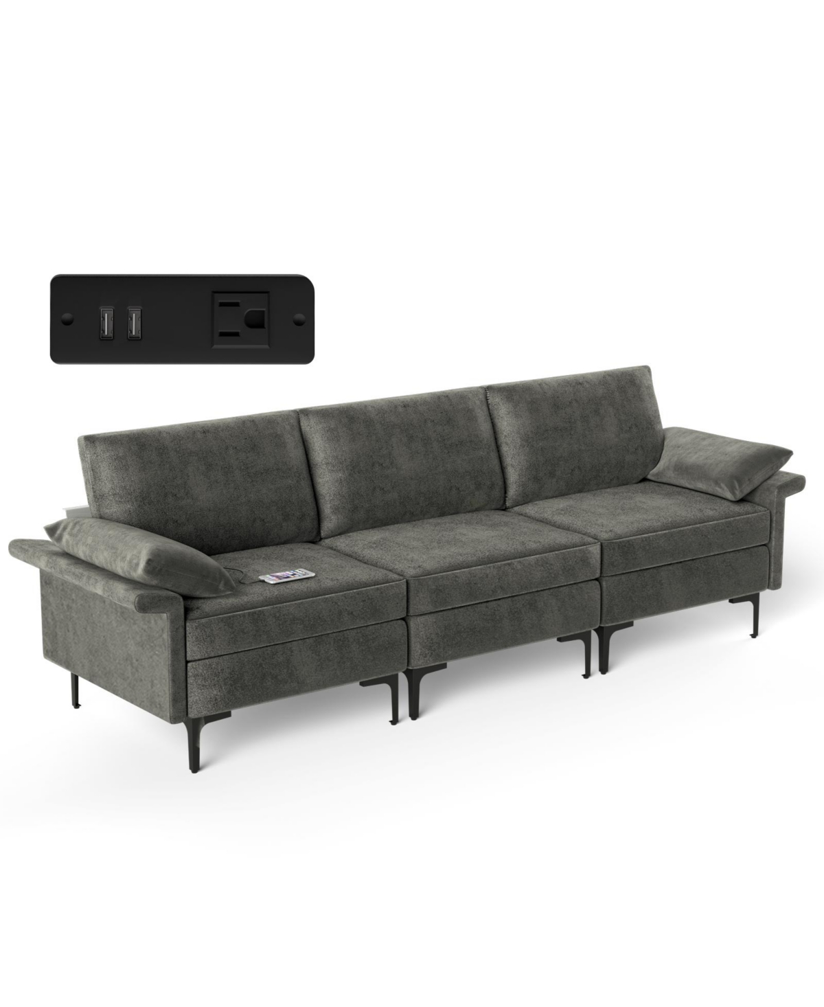 Click here for Slickblue 3 Seat Sectional Sofa with Metal Legs an... prices