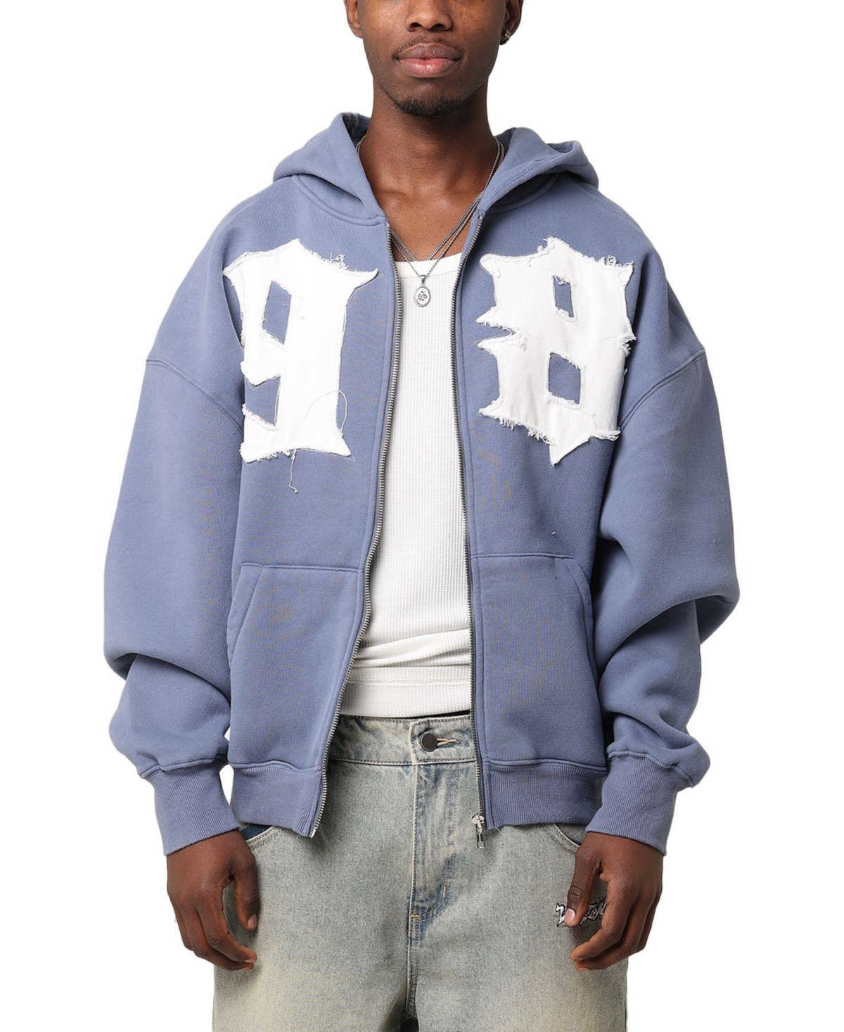 Click here for Loiter Mens Star Child Zip Hoodie - Blue prices