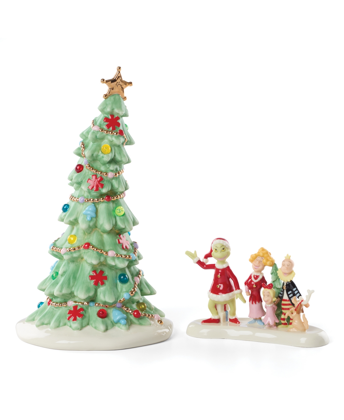 Click here for Lenox Who-Ville Lit Tree 2-Piece Figurine Set - Iv... prices